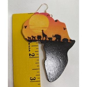 Jewelry | 42 African Africa Map Animals Sunset Safari Large Wooden ...